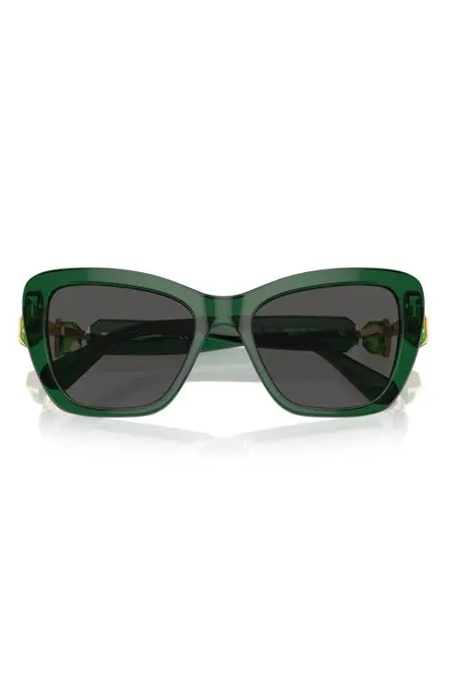 SWAROVSKI 52mm Cat Eye Sunglasses - Dark Green/dark Grey