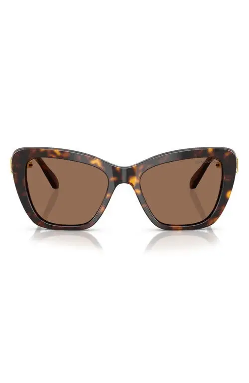 SWAROVSKI 52mm Cat Eye Sunglasses - Havana
