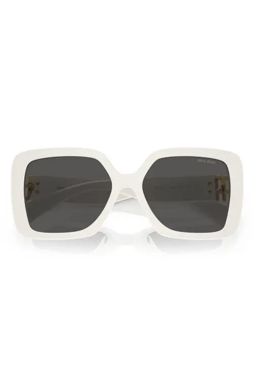 Miu Miu 56mm Square Sunglasses - White