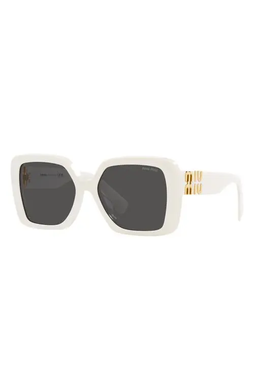 Miu Miu 56mm Square Sunglasses - White