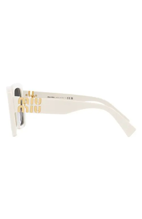 Miu Miu 56mm Square Sunglasses - White
