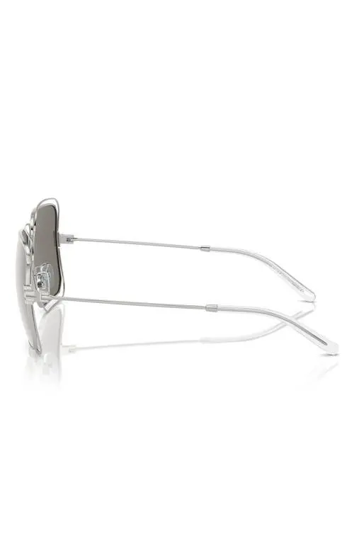 Tory Burch 57mm Eleanor Square Sunglasses - Silver
