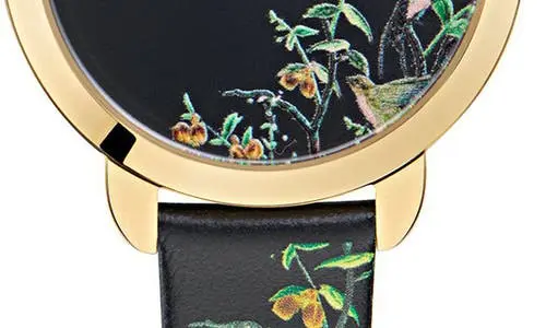 Ted Baker London Floral Dial Watch - Black