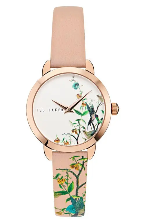Ted Baker London Floral Dial Watch - Pink