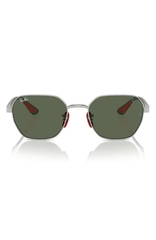 Ray-ban X Scuderia Ferrari 54mm Chromance Irregular Sunglasses - Silver
