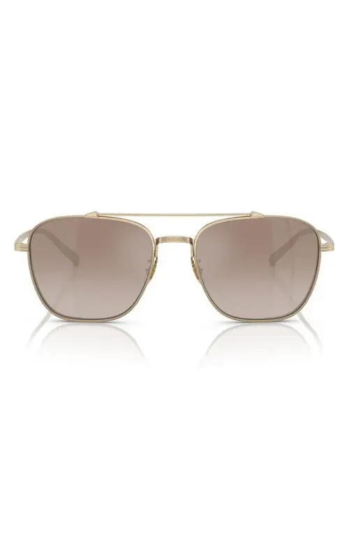 Oliver Spencer Rivetti 55mm Gradient Pilot Sunglasses - Brown Gold
