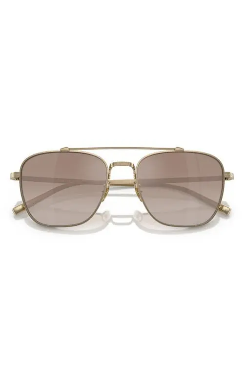 Oliver Spencer Rivetti 55mm Gradient Pilot Sunglasses - Brown Gold