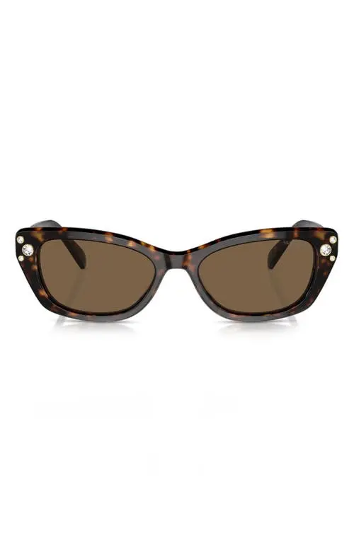 SWAROVSKI 54mm Constella Cat Eye Sunglasses - Havana