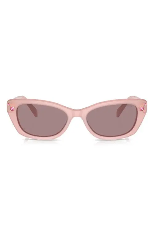 SWAROVSKI 54mm Constella Cat Eye Sunglasses - Milky Pink