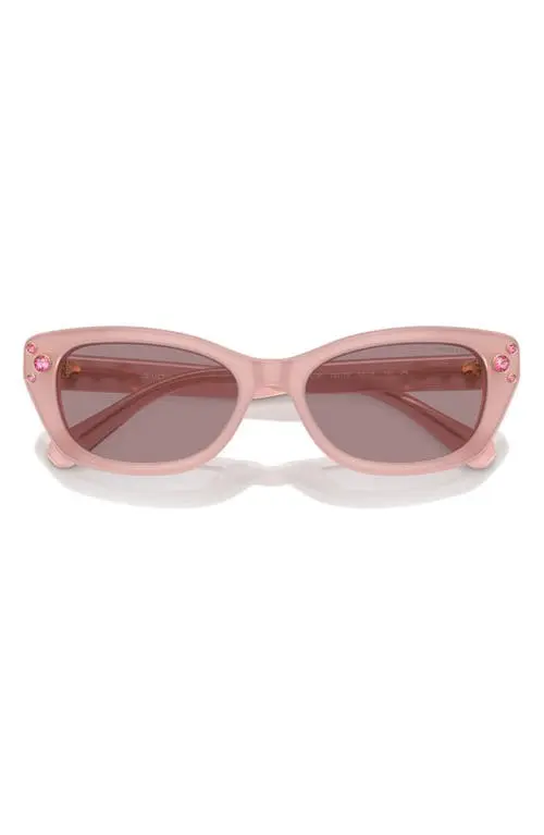 SWAROVSKI 54mm Constella Cat Eye Sunglasses - Milky Pink