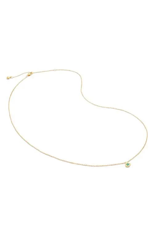 Monica Vinader Siren Emerald Pendant Necklace - Yellow Gold