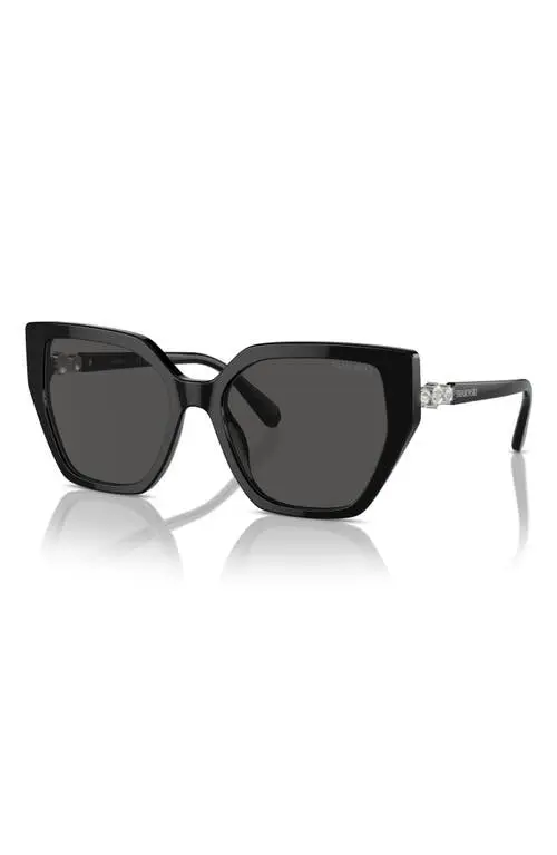 SWAROVSKI 57mm Constella Cat Eye Sunglasses - Black