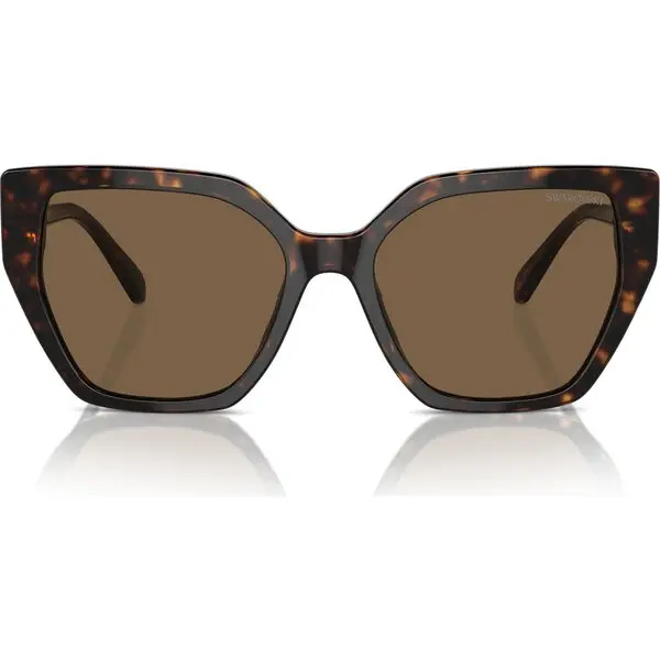 SWAROVSKI 57mm Constella Cat Eye Sunglasses - Dark Havana