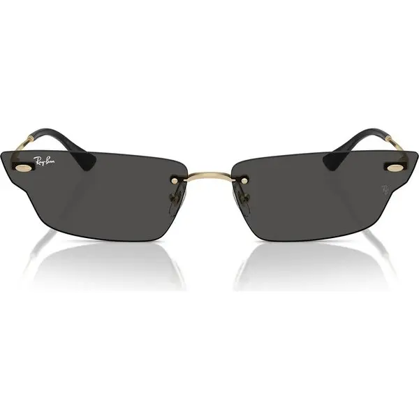 Ray-ban 63mm Rimless Butterfly Sunglasses - Gold/black