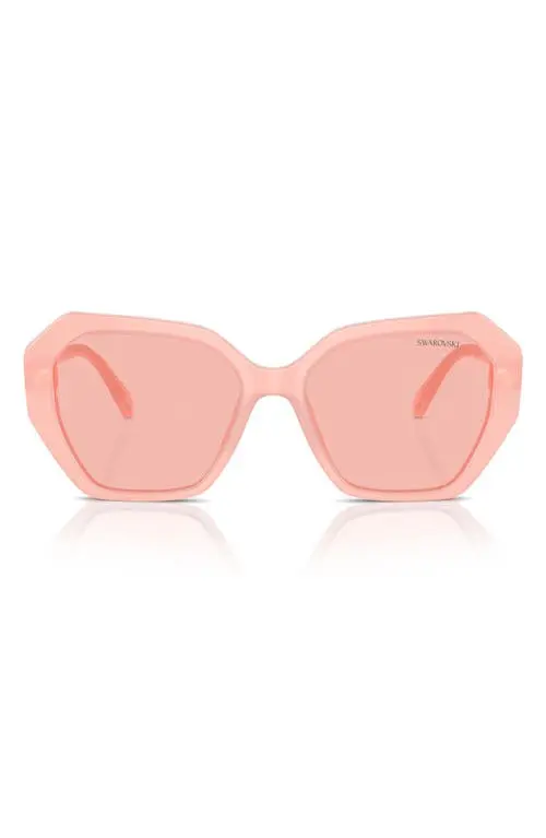 SWAROVSKI 56mm Photochromic Octagon Sunglasses - Pink