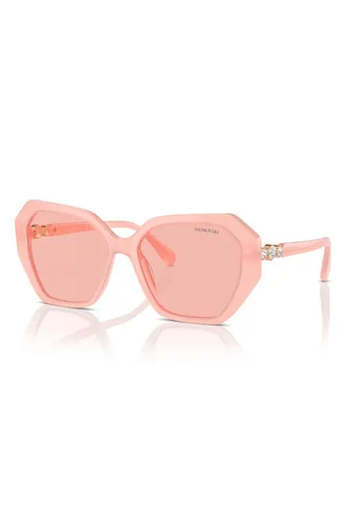 SWAROVSKI 56mm Photochromic Octagon Sunglasses - Pink