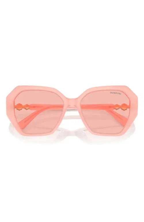 SWAROVSKI 56mm Photochromic Octagon Sunglasses - Pink