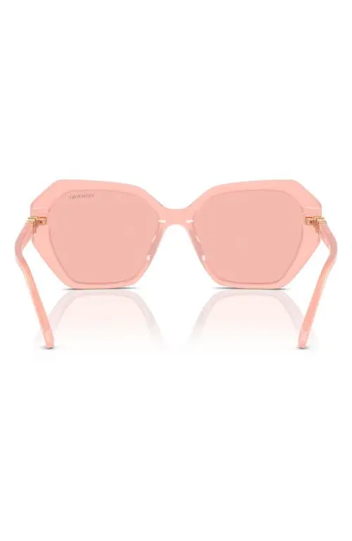 SWAROVSKI 56mm Photochromic Octagon Sunglasses - Pink