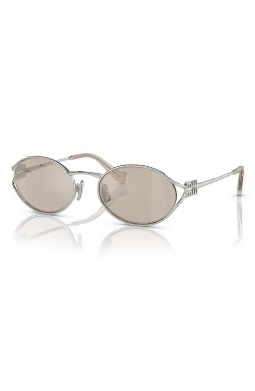 Miu Miu 54mm Oval Sunglasses - Silver