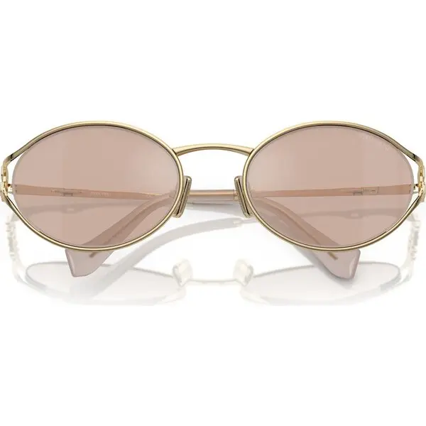 Miu Miu 54mm Oval Sunglasses - Silver/pink Mirror Silver