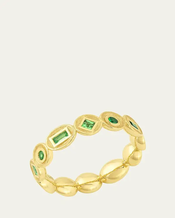 JENNIFER DEMORO 18k Tsavorite Eternity Ring - Gold
