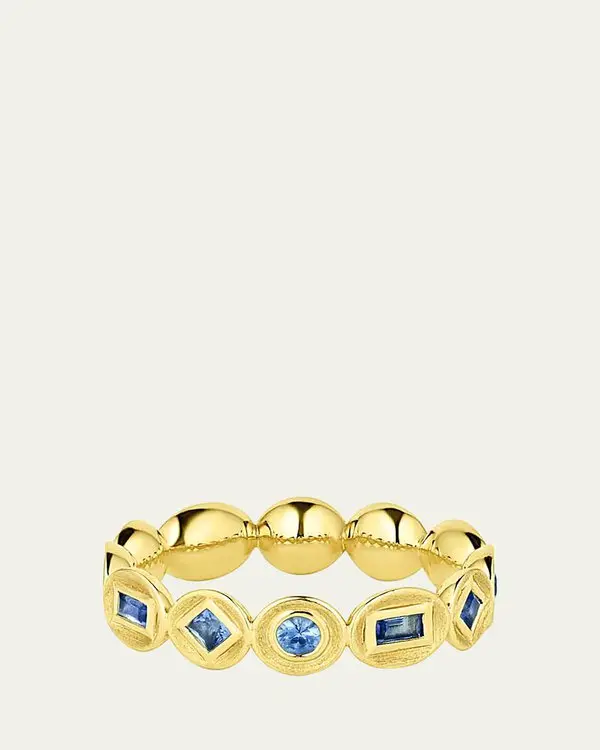 JENNIFER DEMORO 18k Blue Sapphire Eternity Ring - Gold