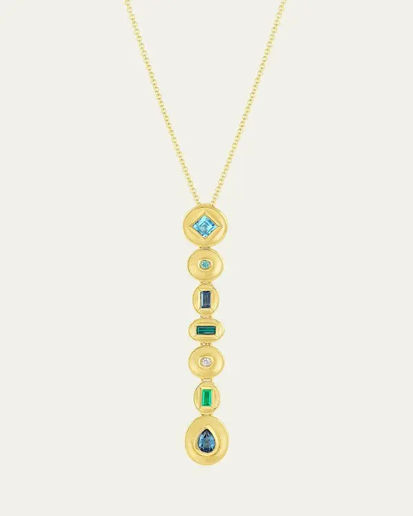JENNIFER DEMORO 18k Stardust Bezel Lariat Necklace - Gold