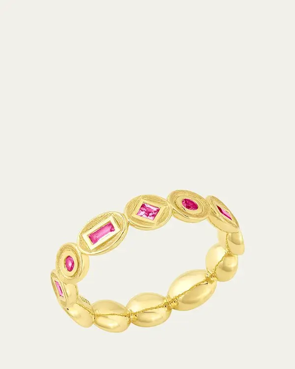 JENNIFER DEMORO 18k Pink Sapphire Eternity Ring - Gold