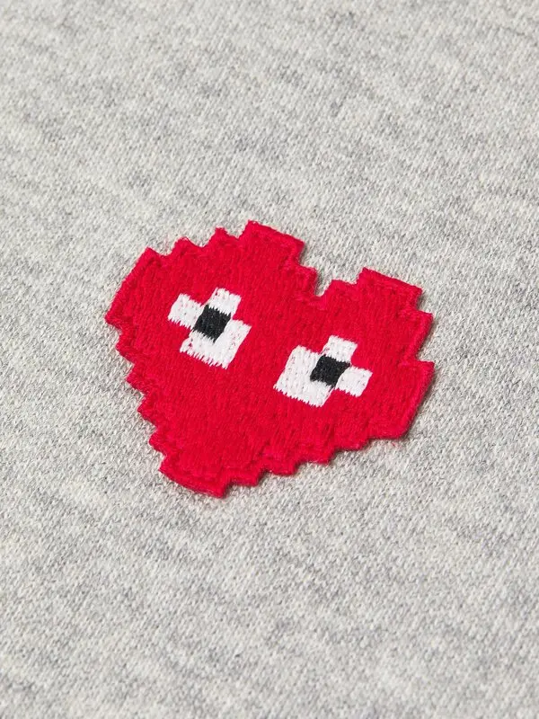 Play Comme Des Garcon Invader Heart Cotton Hoodie