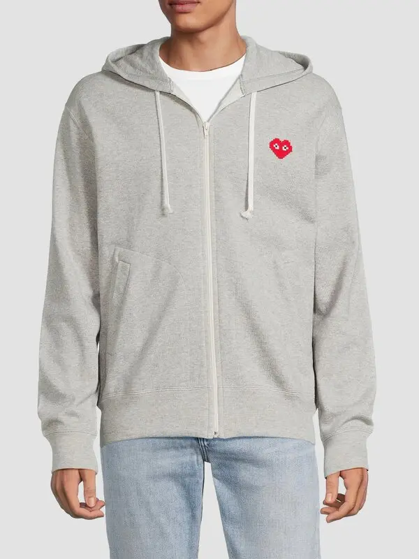 Play Comme Des Garcon Invader Heart Cotton Hoodie