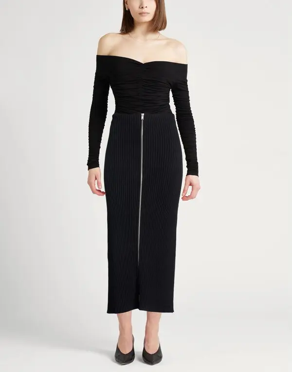 JIL SANDER Ribbed-knit Cotton Maxi Skirt