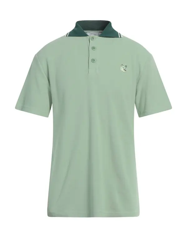 Maison Kitsuné Polo Shirt Size Cotton - Sage Green