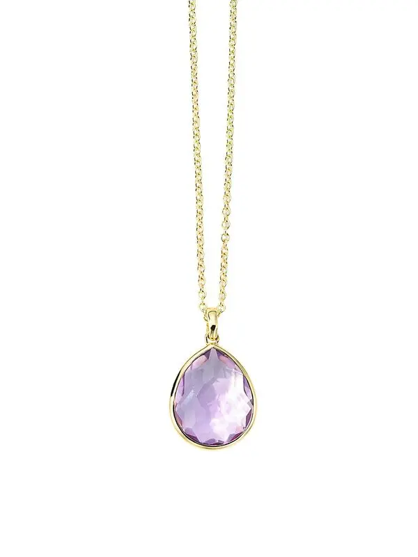 Ippolita Rock Candy 18k Gold & Amethyst Teardrop Pendant Necklace