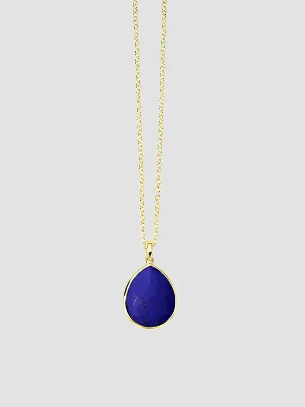 Ippolita Rock Candy 18k Gold & Amethyst Teardrop Pendant Necklace - Lapis