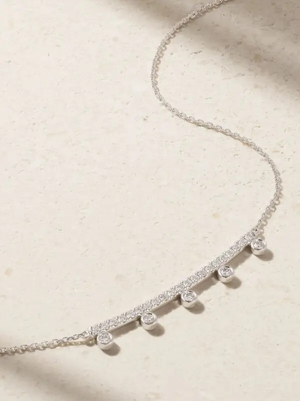 De Beers Dewdrop Diamond And 18-karat White Necklace - Gold