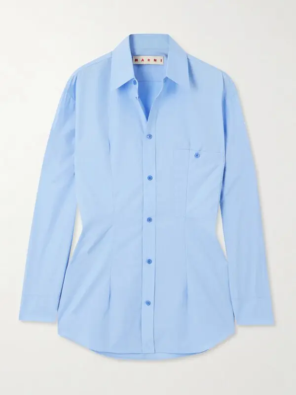 Marni Embroidered Cotton-poplin Shirt