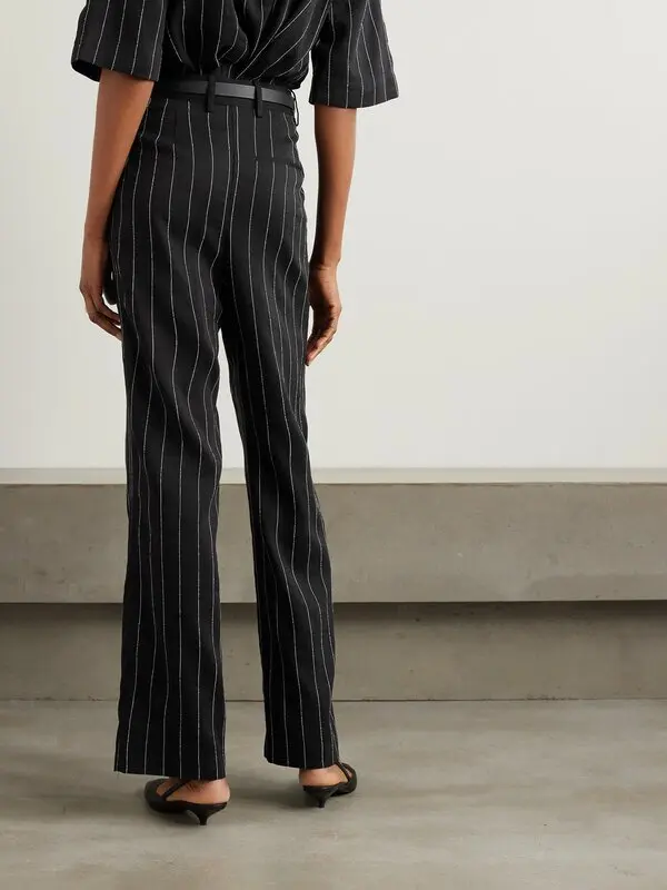 Loulou De Saison Enyo Pinstriped Wide-leg Pants