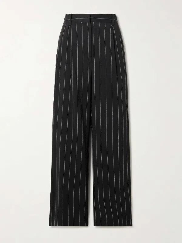 Loulou De Saison Enyo Pinstriped Wide-leg Pants