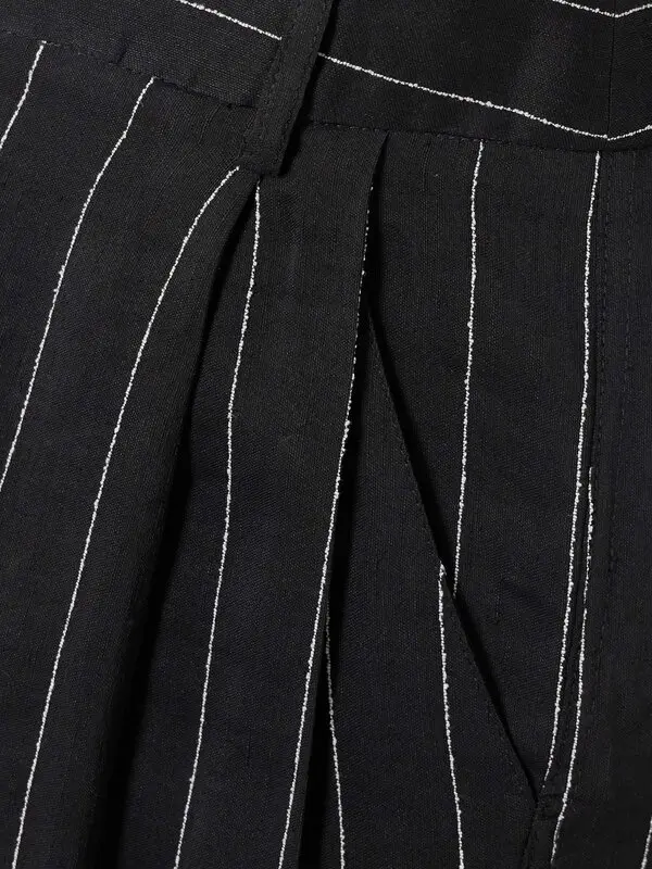 Loulou De Saison Enyo Pinstriped Wide-leg Pants