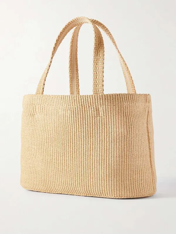 JIMMY CHOO Avenue Logo-embroidered Raffia Tote