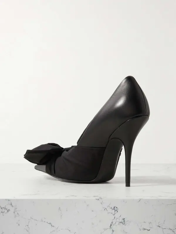 Balenciaga Poplin-trimmed Leather Knife Pumps