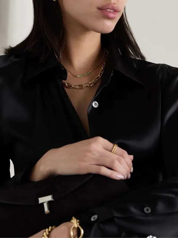 David Yurman Petite Pavé Emerald Pendant Necklace - Gold