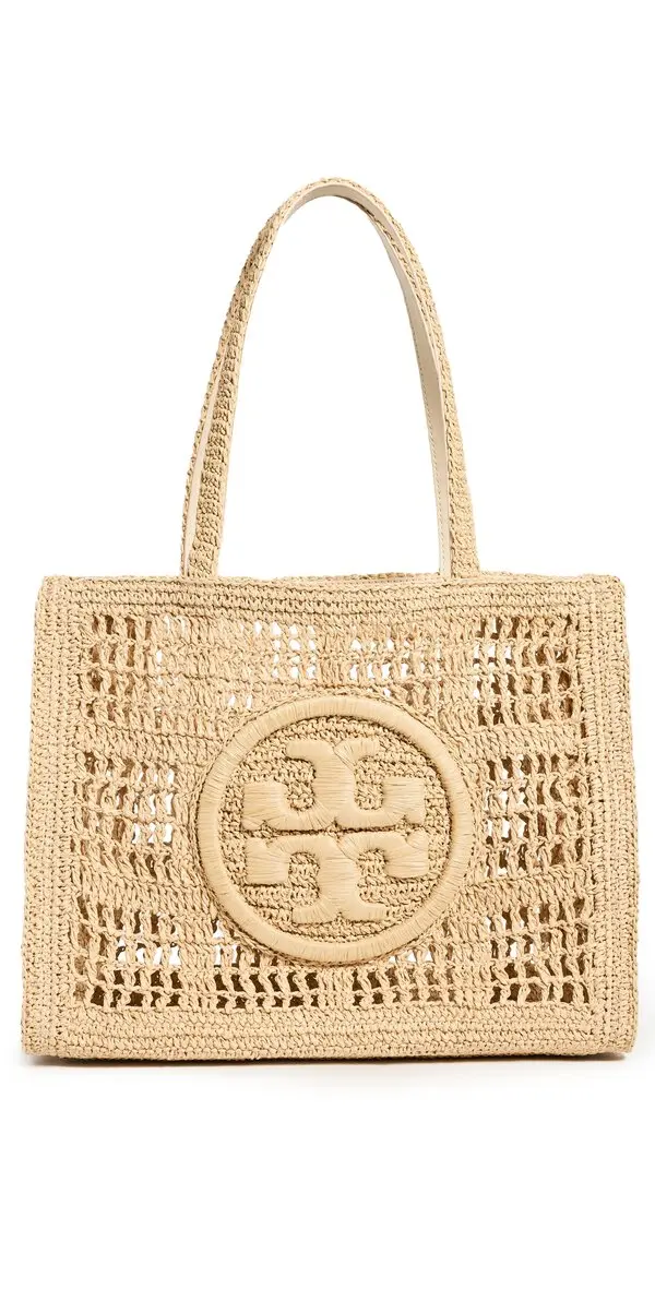 Tory Burch Ella Hand Crocheted Small Tote - Natural