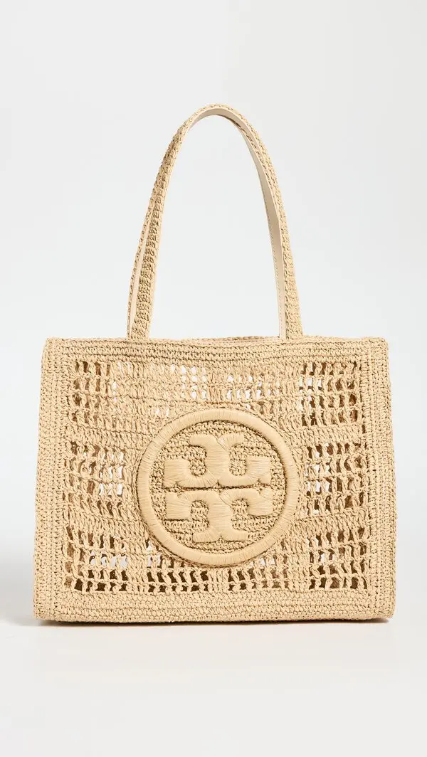 Tory Burch Ella Hand Crocheted Small Tote - Natural