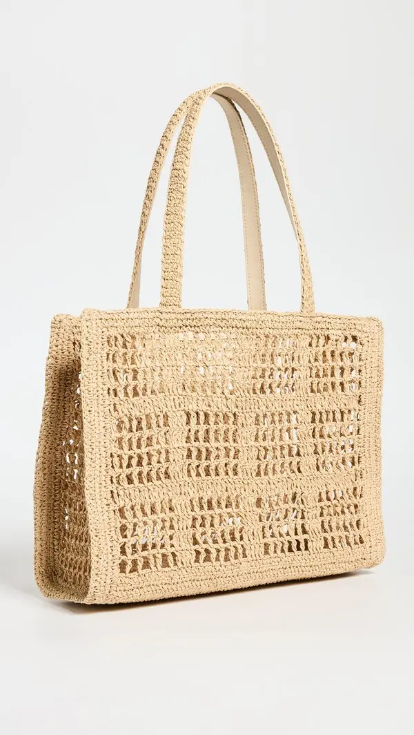 Tory Burch Ella Hand Crocheted Small Tote - Natural