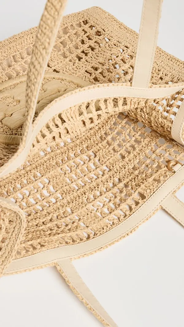 Tory Burch Ella Hand Crocheted Small Tote - Natural