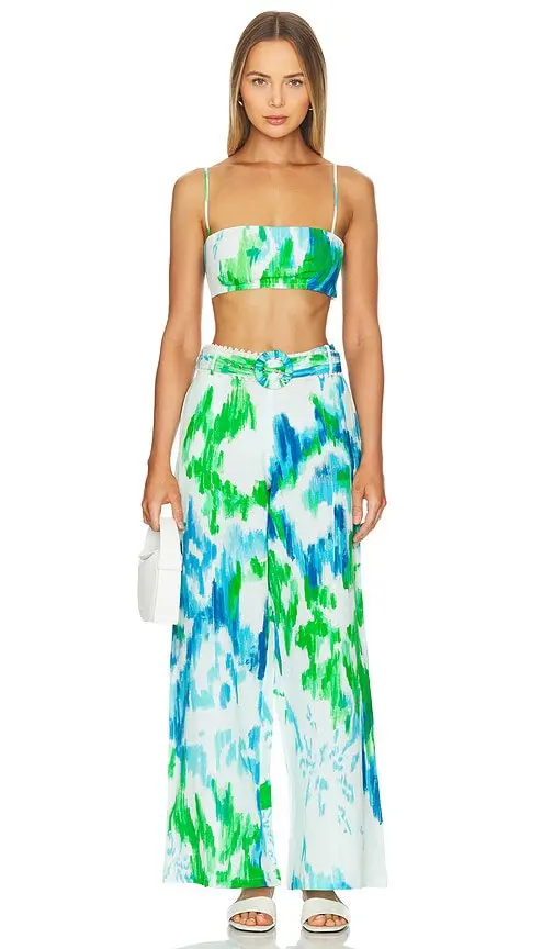 Hemant & Nandita Bandeau Top In Green