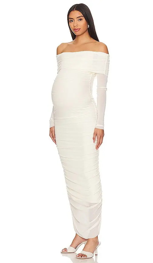 BUMPSUIT Off The Shoulder Mesh Dress - White