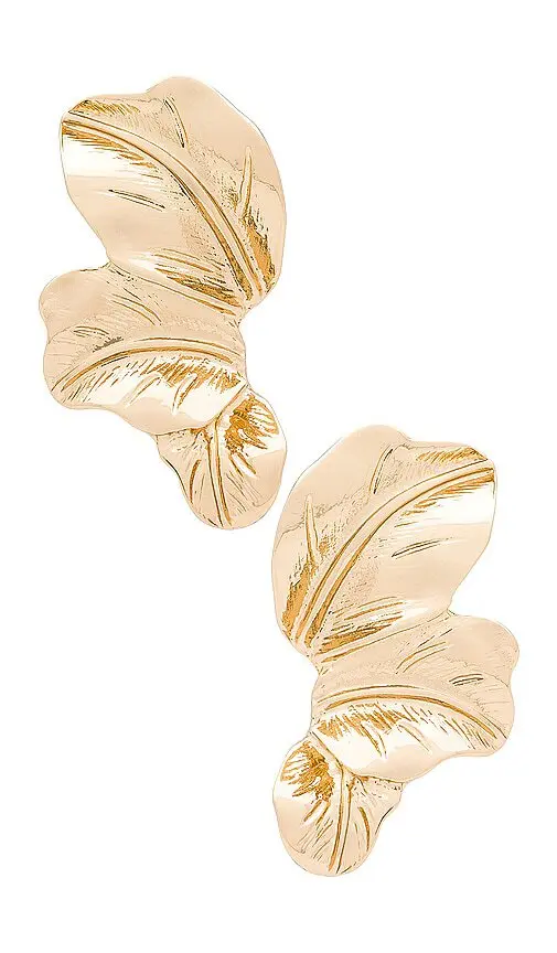 8 Other Reasons Leaf Dangle Earrings - Gold