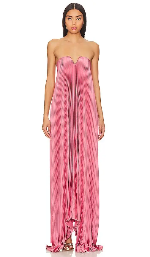L'IDEE Plissé Gown - Dusty Rose